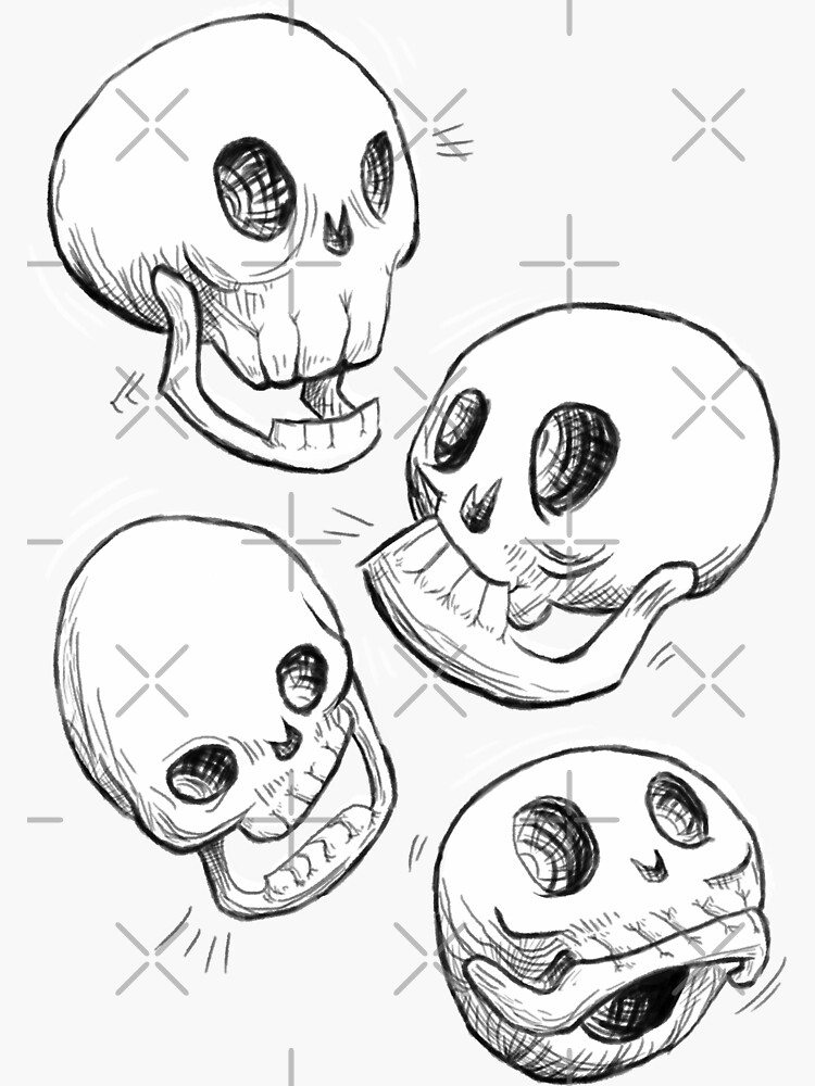 "Four Skulls" Sticker for Sale by Charlie Pringle | Redbubble