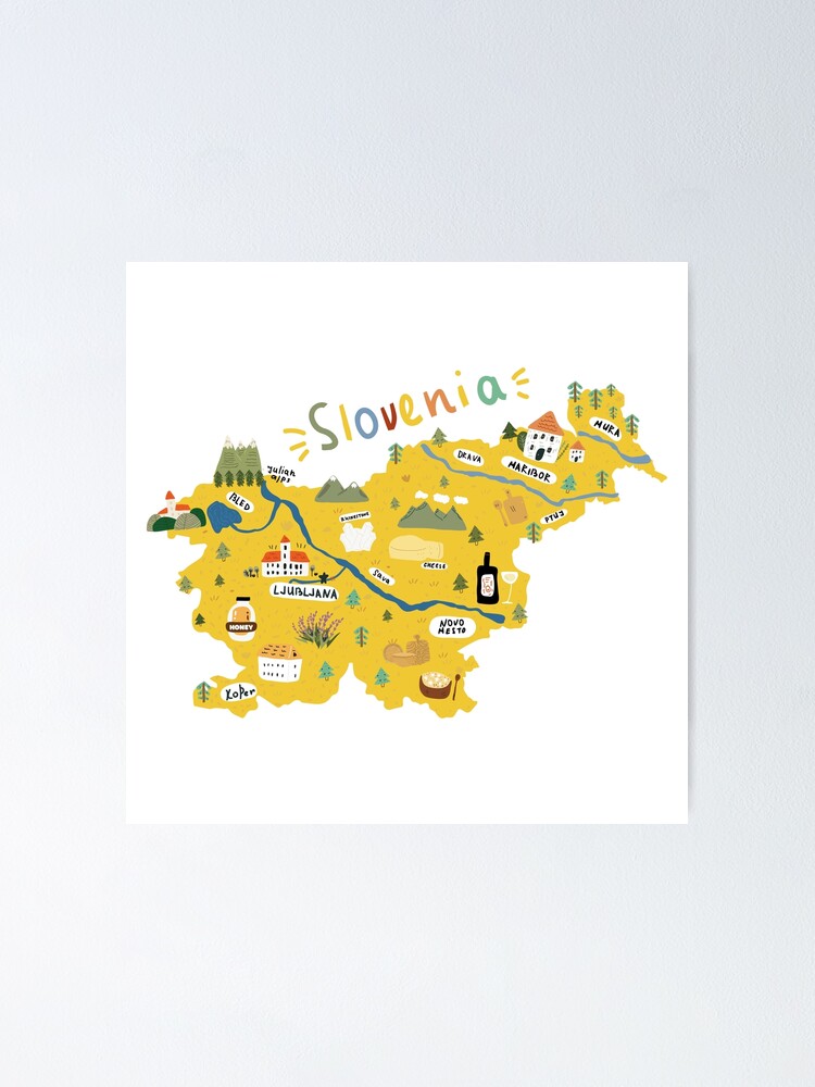 "map of Slovenia" Poster for Sale by ashiya-pixel | Redbubble