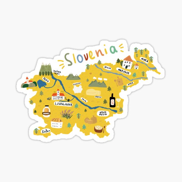 "map of Slovenia" Sticker for Sale by ashiya-pixel | Redbubble