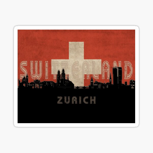 "zurich skyline flag" Sticker for Sale by BekimART2 | Redbubble