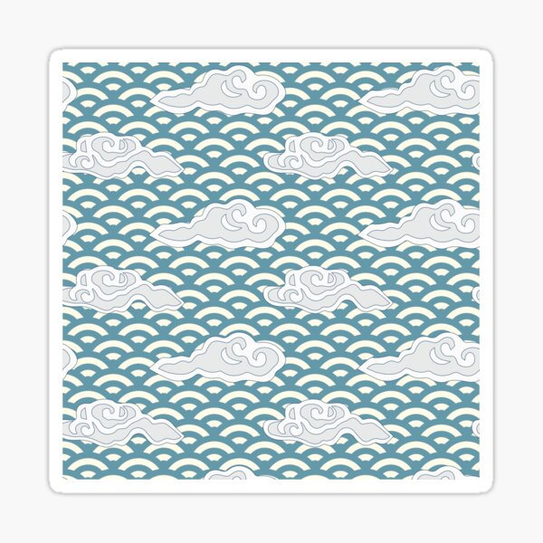 "Seigaiha and Zuiun - Japanese Traditional Pattern" Sticker for Sale by ...