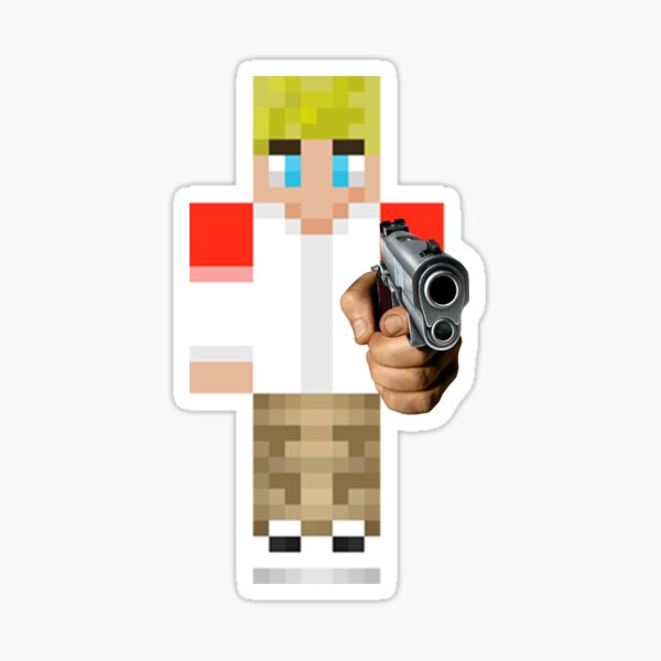 "MINECRAFT BUT TOMMYINNIT HAS A GUN" Sticker for Sale by mayleemann ...