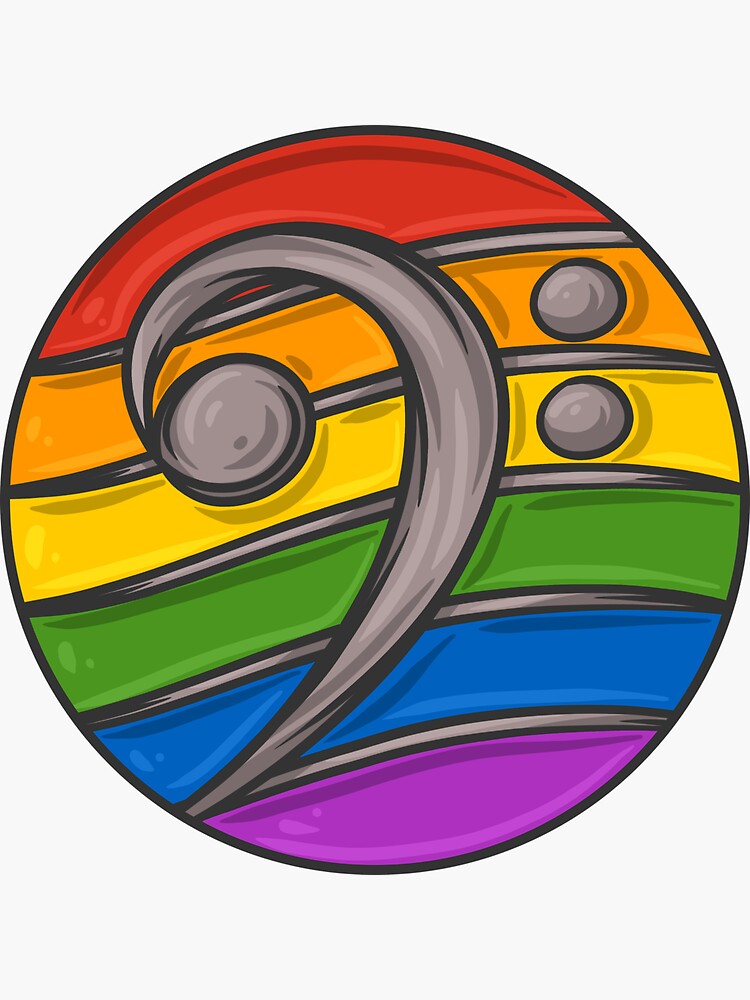 "Bass clef music musician rainbow bass player" Sticker for Sale by DoSt ...