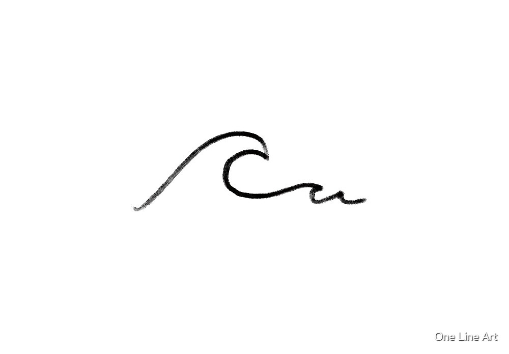 "Minimalist wave" by One Line Art | Redbubble