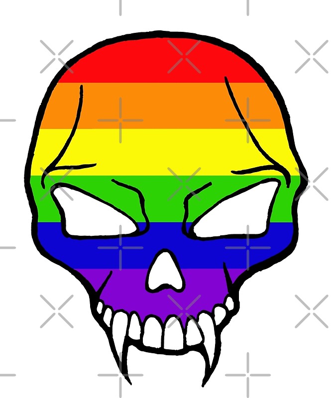 "Gay Pride Vampire Skull" by M. Scott Phifer | Redbubble