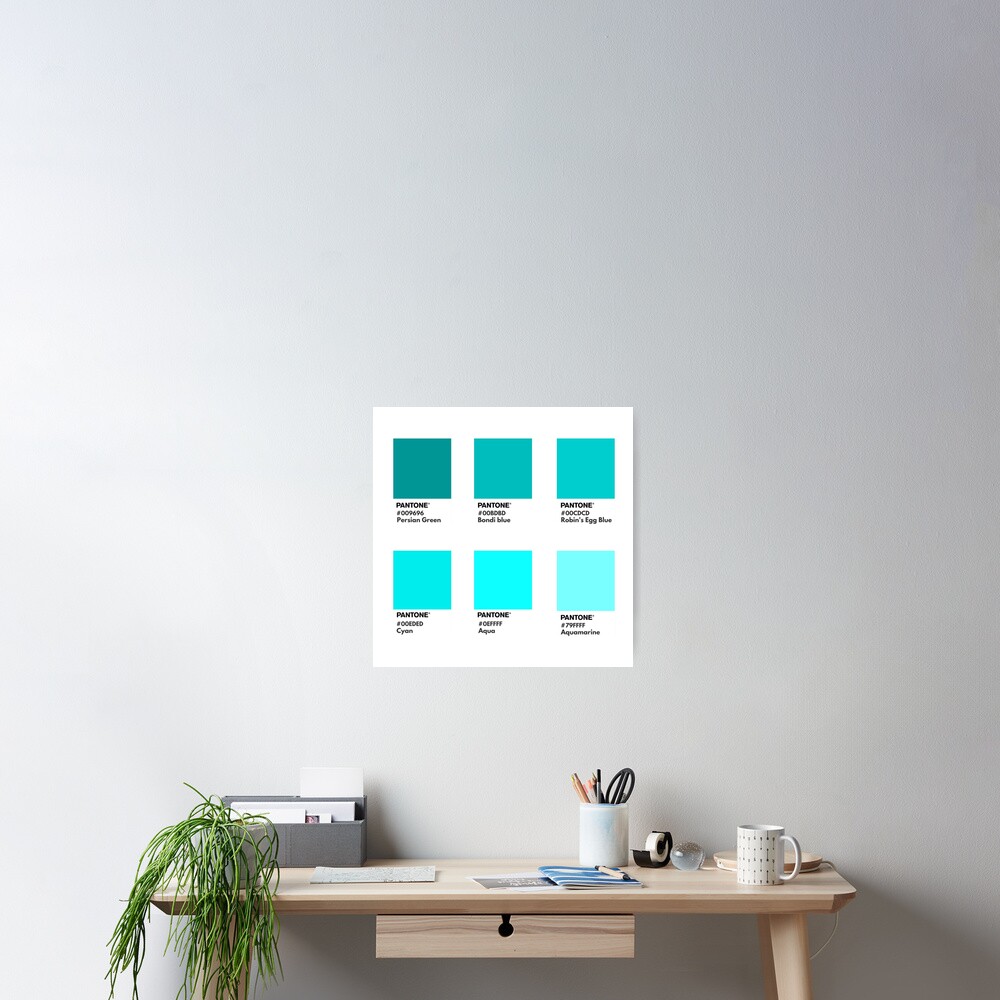"Green to cyan palette pantone color swatch" Poster for Sale by ...