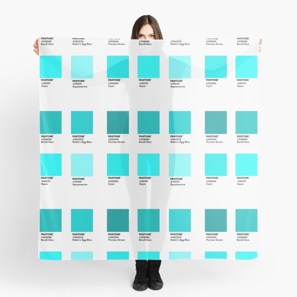 "Green to cyan palette pantone color swatch" Scarf for Sale by ...