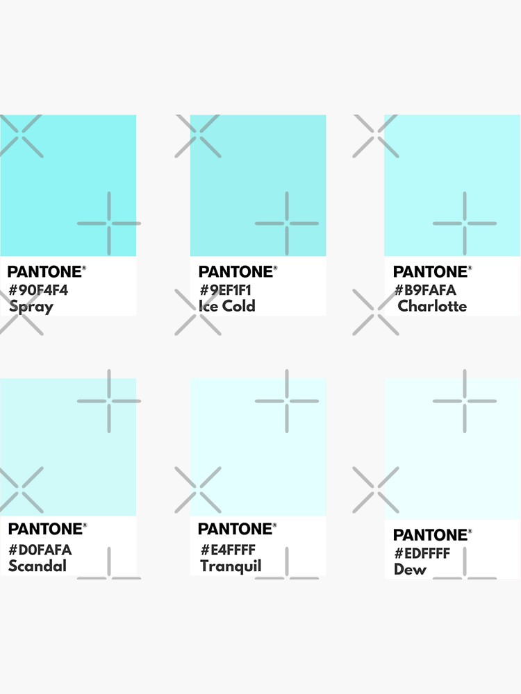 "Light cyan palette pantone color swatch" Sticker for Sale by ...
