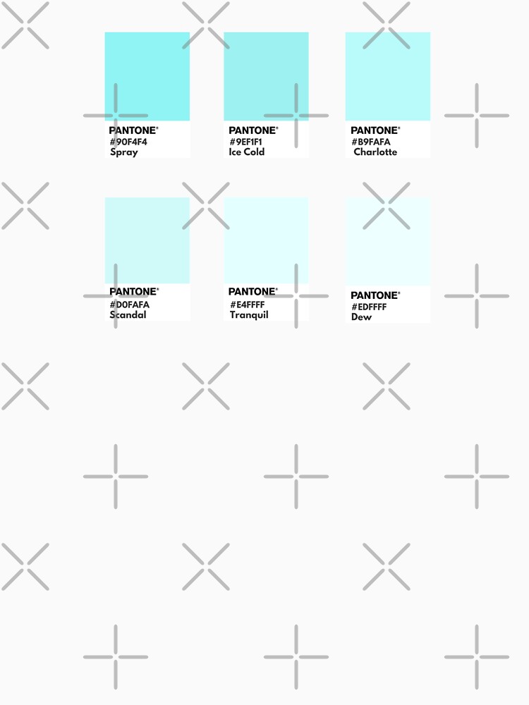 "Light cyan palette pantone color swatch" T-shirt for Sale by ...