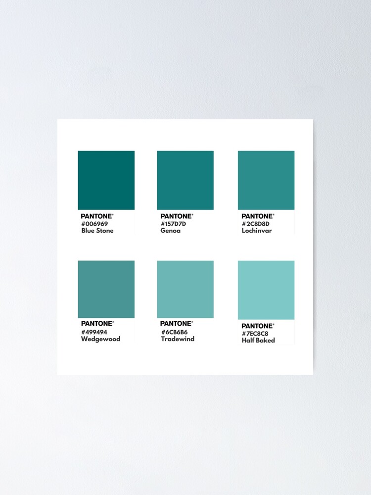 "Blue stone gradient pantone color swatch" Poster by softlycarol ...
