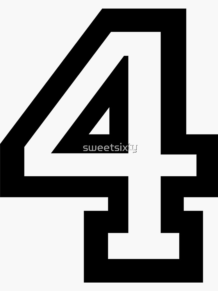 "Number Four" Sticker for Sale by sweetsixty | Redbubble