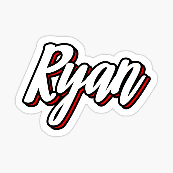 "Ryan first name - hand lettered design" Sticker by sulies | Redbubble