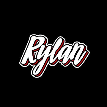 "Rylan first name - hand lettering design" Sticker by sulies | Redbubble