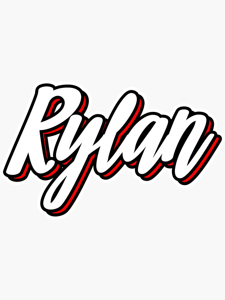 "Rylan first name - hand lettering design" Sticker by sulies | Redbubble