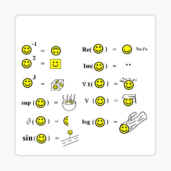 "Happy Face Math" Sticker for Sale by MacCurious | Redbubble