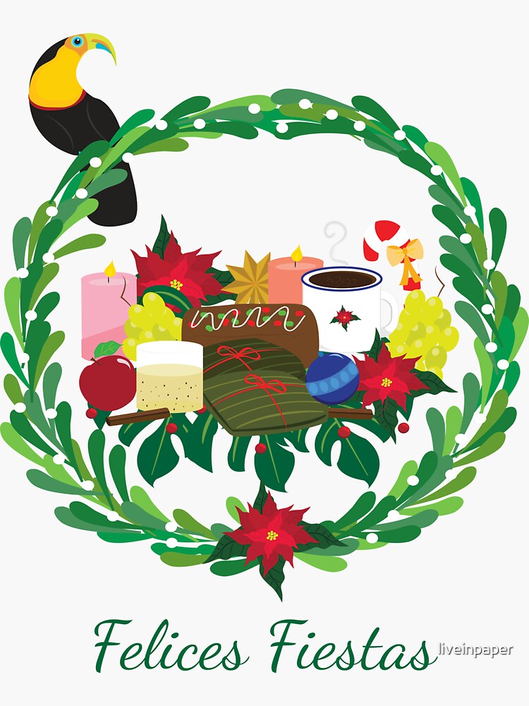 "Costa Rican Christmas Dinner" Sticker for Sale by liveinpaper | Redbubble