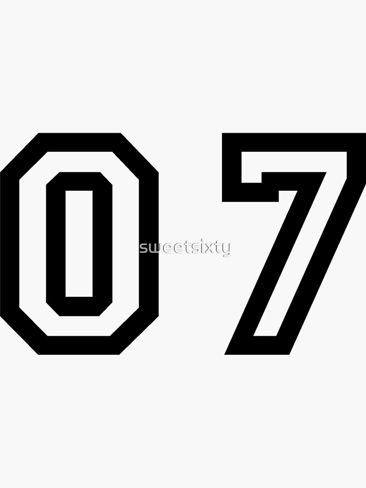 "Number Seven" Sticker for Sale by sweetsixty | Redbubble