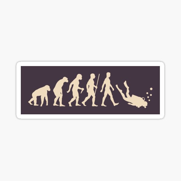 "Scuba diving human evolution" Sticker for Sale by gabrielpastor ...