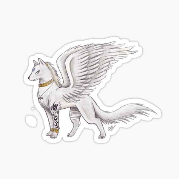 Dibujo De Lobo Con Alas Lobos Con Alas