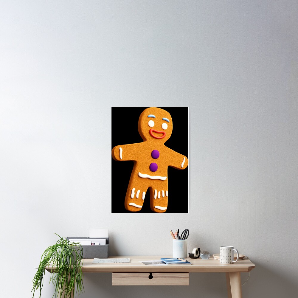 Gingerbread Man From Shrek Poster By Sparkydesign Redbubble