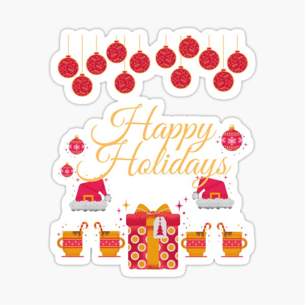 "Happy Holidays Greeting - Intercultural - Multicultural - Red and Gold ...