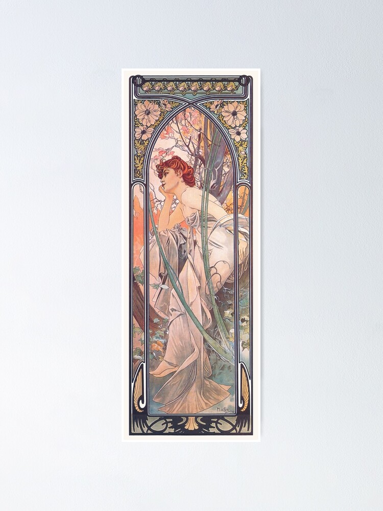 "Evening Reverie Alphonse Mucha Rêverie du Soir" Poster for Sale by ...