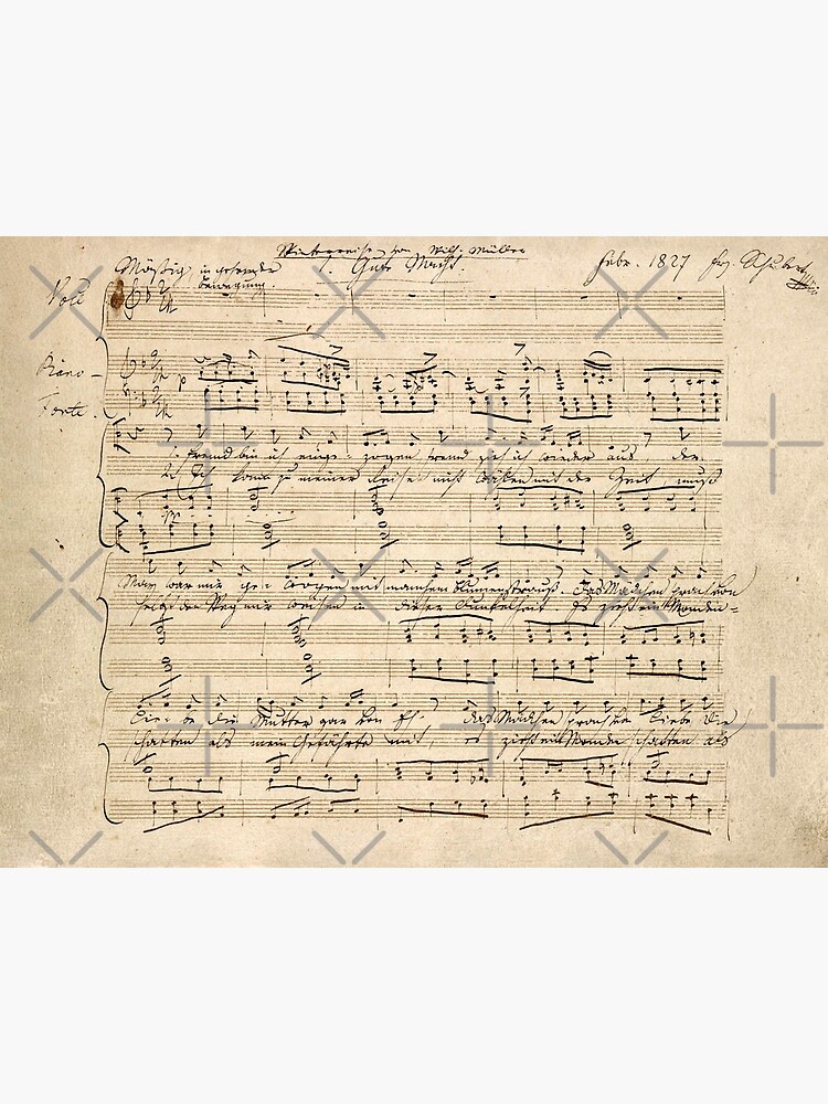 Lámina artística «Schubert | Partitura original manuscrita Franz ...