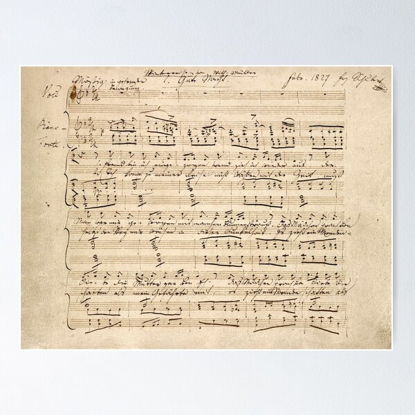 "Schubert | Original handwritten score Franz Schubert" Poster by ...