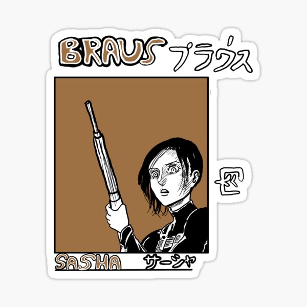 "sasha attack on titans" Sticker for Sale by Damsos | Redbubble