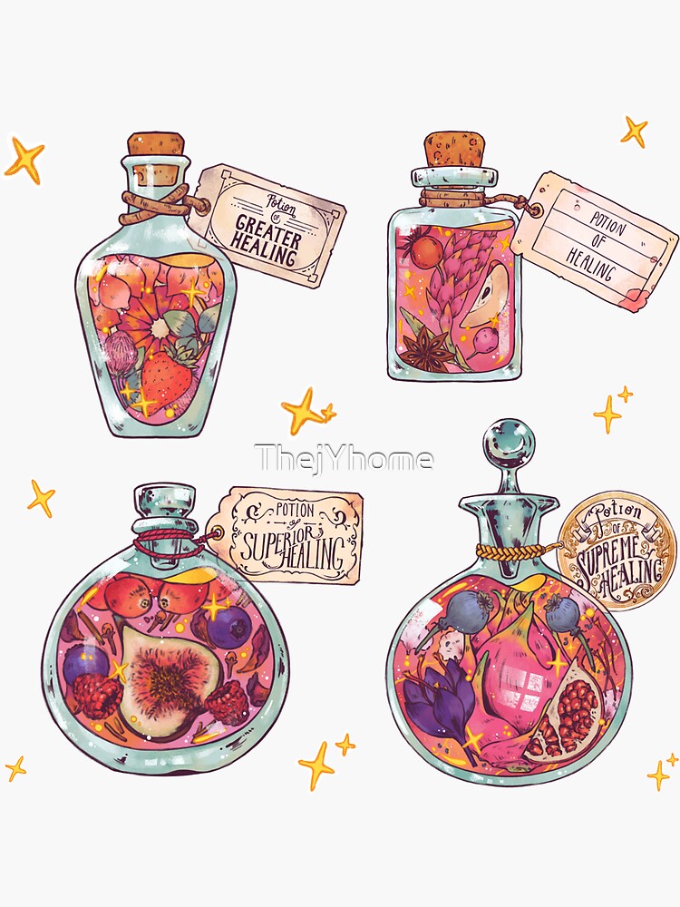 "Box of Healing Potions" Sticker for Sale by ThejYhome | Redbubble