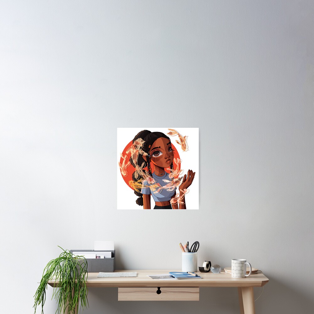 "Koi fish girl" Poster for Sale by Elli-Anna | Redbubble