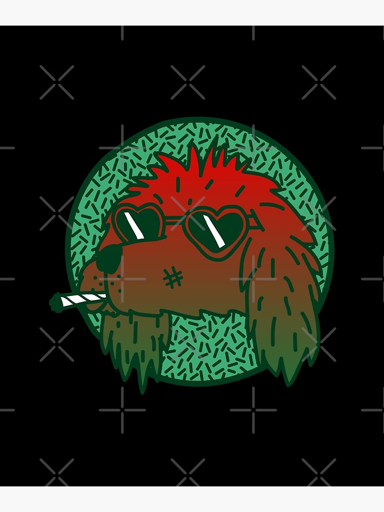"420 Red Cartoon Smoking Dog" Art Print for Sale by VaniniLuxury ...
