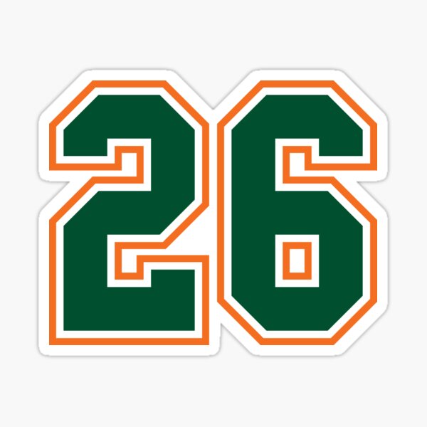 "26 Jersey Number Number twenty-six Straight From Miami" Sticker for ...