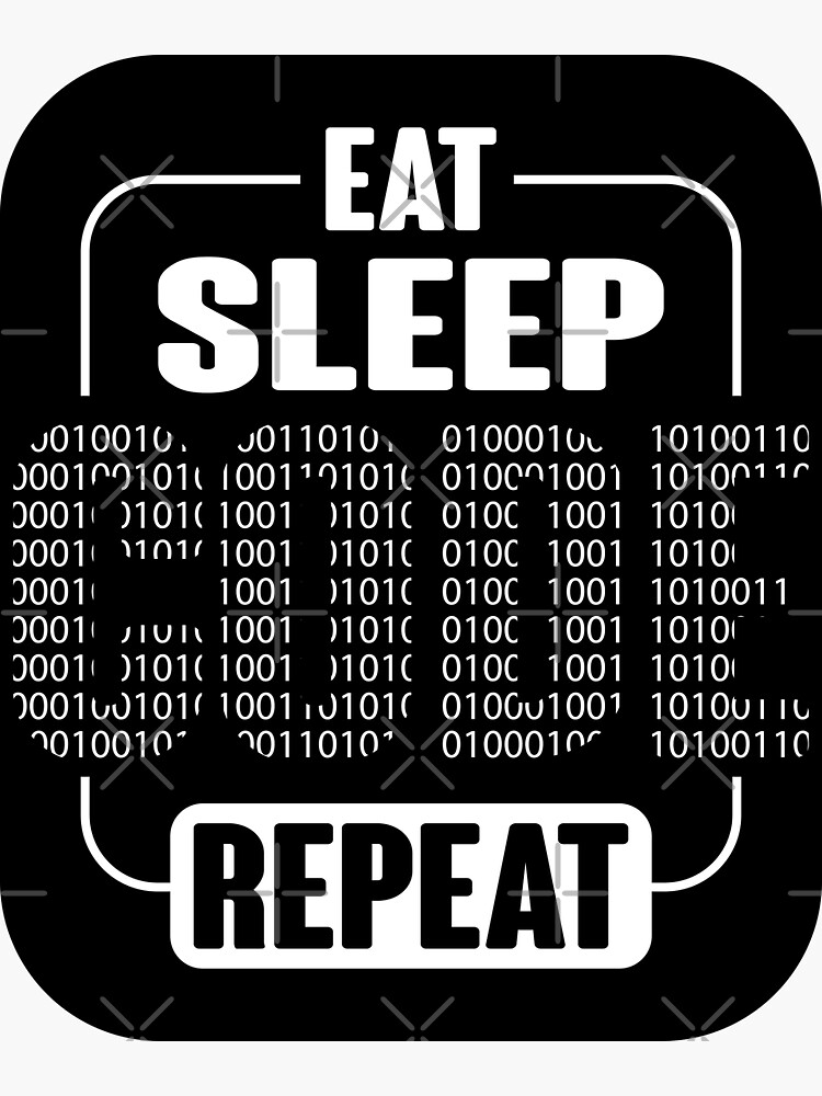 "Eat Sleep Code Repeat" Sticker by LARIFREE | Redbubble