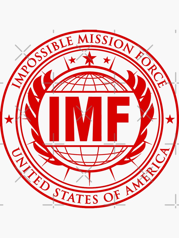"IMF MISSION IMPOSSIBLE" Sticker for Sale by T-paw | Redbubble