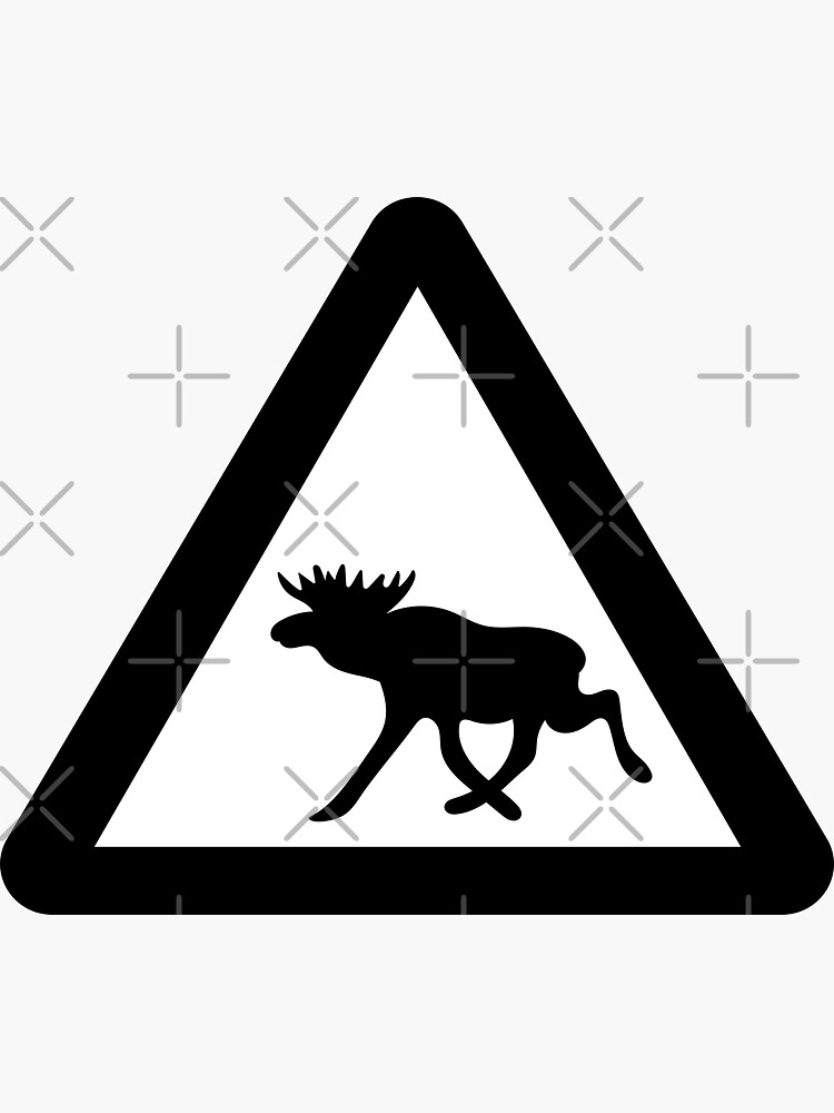 "Swedish Moose Sign | Älgskylt " Sticker for Sale by LemonbatStudio ...