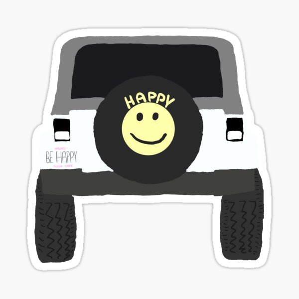 "White Jeep" Sticker for Sale by art-by-maddie | Redbubble