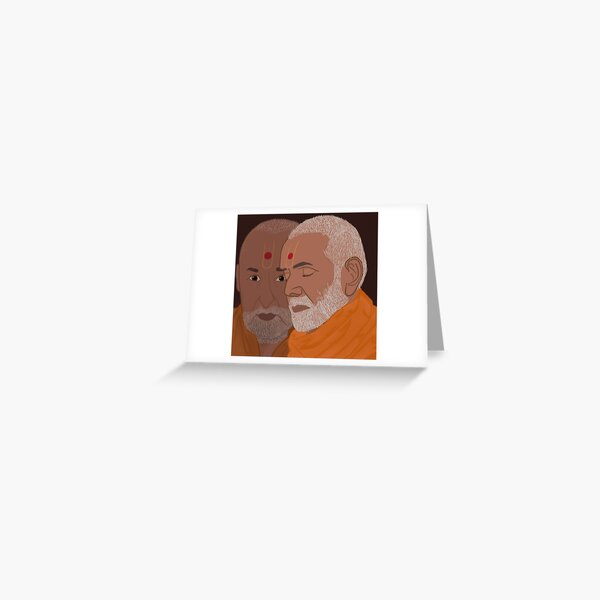 "Mahant Swami Maharaj and Pramukh Swami Maharaj" Greeting Card for Sale ...