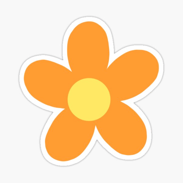 "Orange Flower" Sticker for Sale by emsstickerart | Redbubble