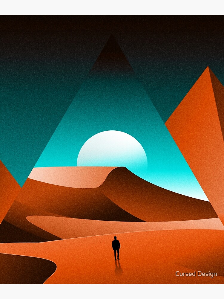 "80s retrowave pyramids in desert" Art Print for Sale by hatimbahia ...