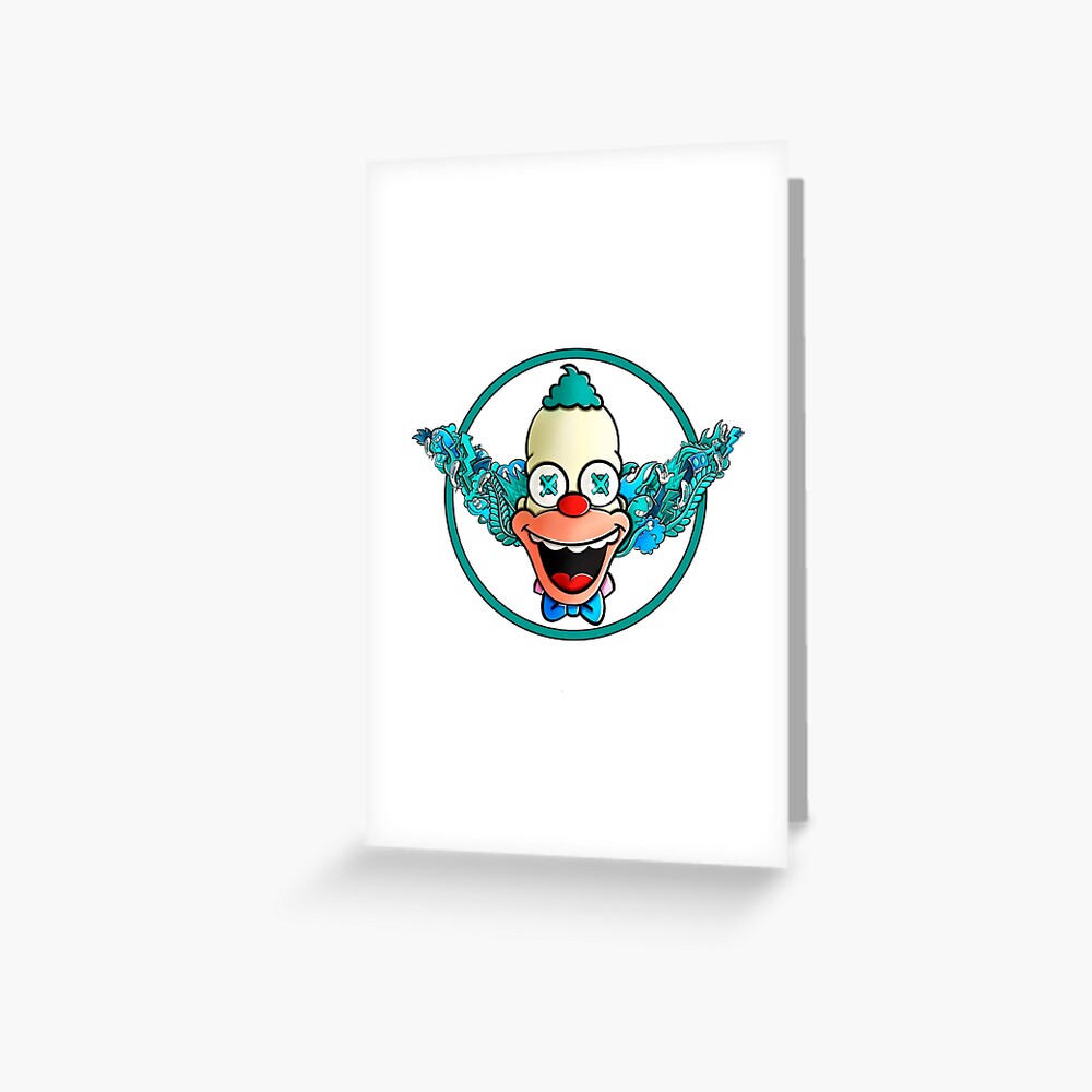 "Krusty the clown, The Simpsons, Illustration, Sticker." Greeting Card ...