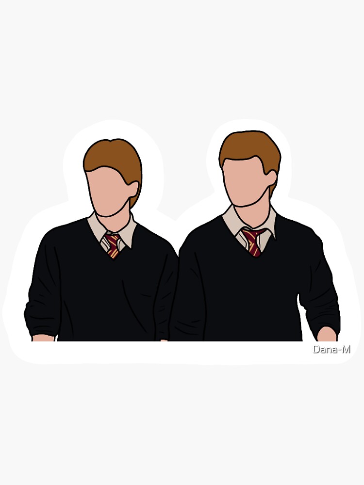 "Fred and George Weasley twins " Sticker for Sale by Dana-M | Redbubble