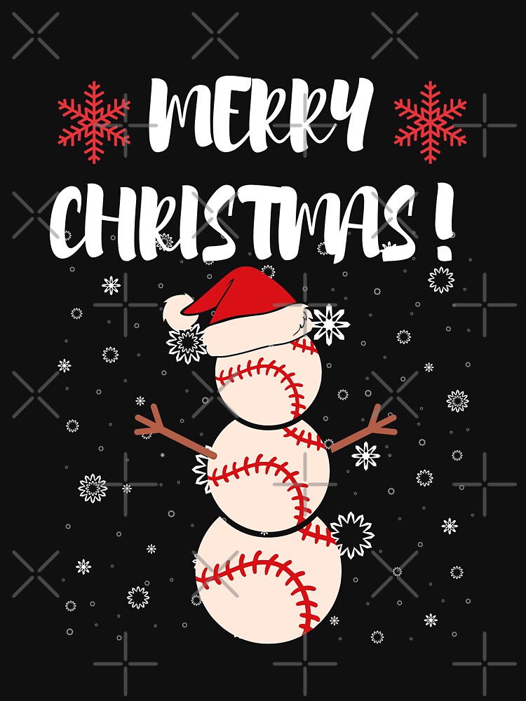 "Merry Christmas Baseball Illustration" Essential T-Shirt for Sale by ...