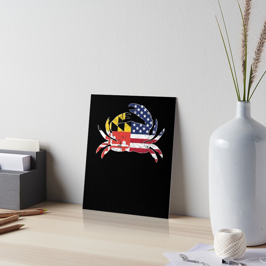 "Maryland State Flag American Flag Blue Crab" Art Board Print for Sale ...