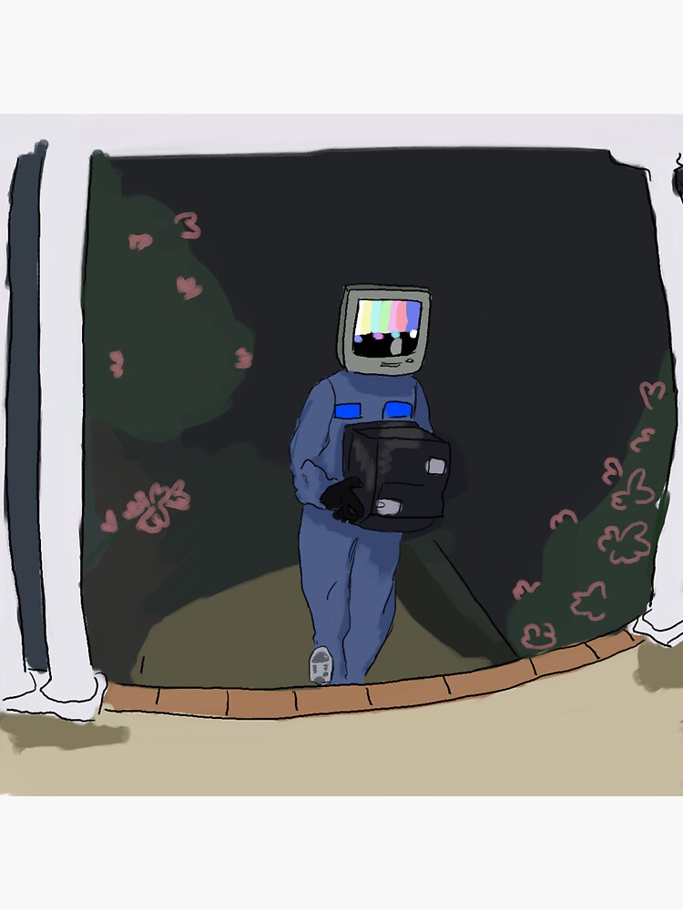 "tv head" Sticker by applethenorsk | Redbubble