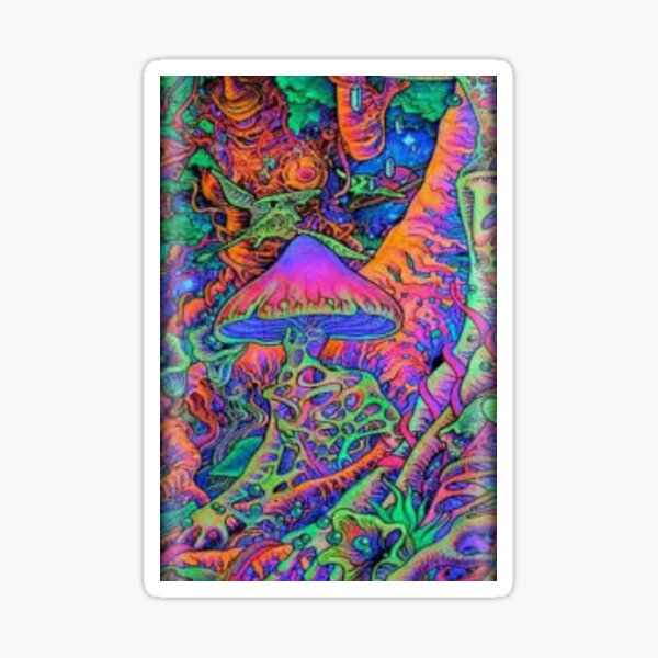 "Neon Mushroom Within Underwater Cave BlackLight" Sticker for Sale by ...