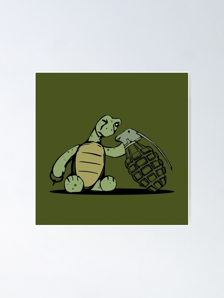 "Turtle and Bombs" Poster by tanduksapi | Redbubble