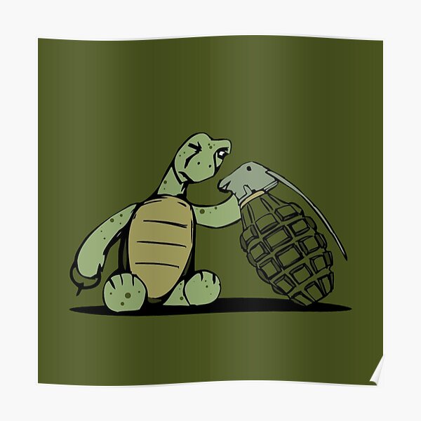 "Turtle and Bombs" Poster by tanduksapi | Redbubble