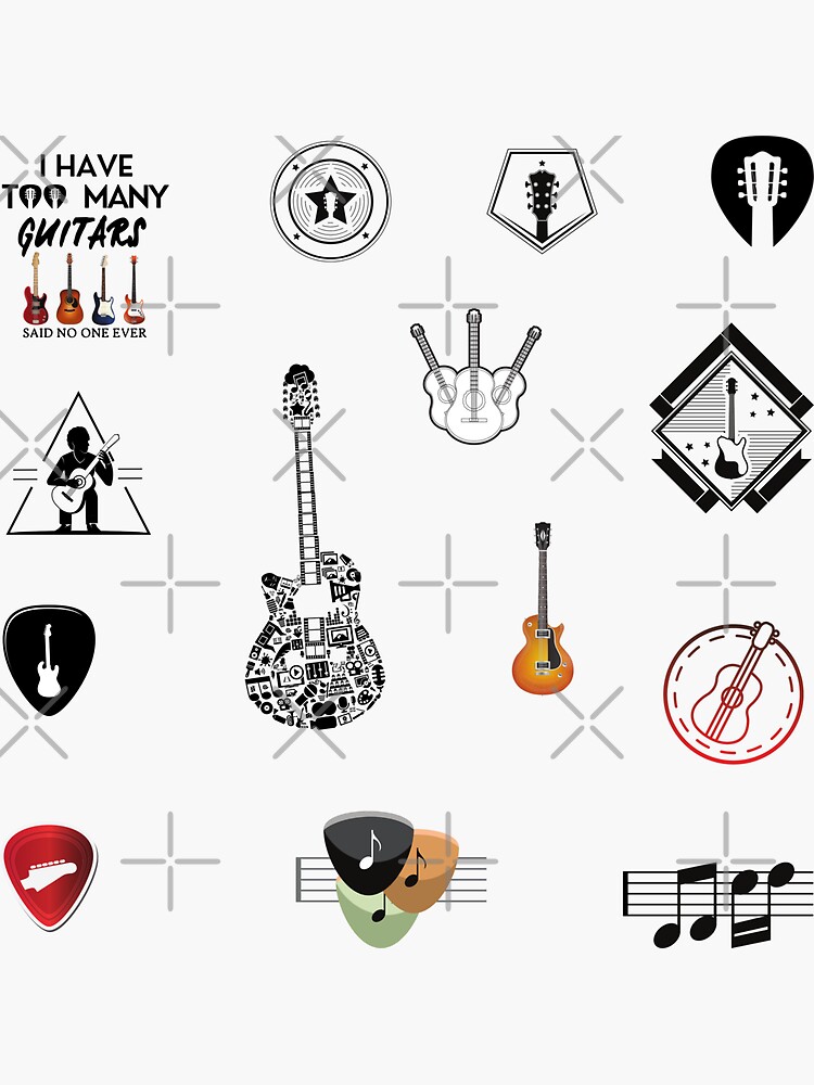 "Sticker Pack Guitars, Guitar player stickers #loveguitars" Sticker by ...