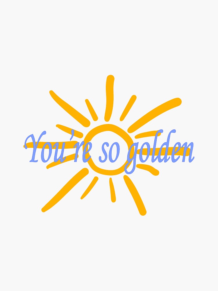 "Harry Styles Golden Sticker" Sticker for Sale by riwoodbridge | Redbubble